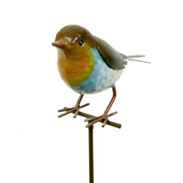 Buy Robin on a Stick Garden Stake Metal Ornament | Bedwen Plants